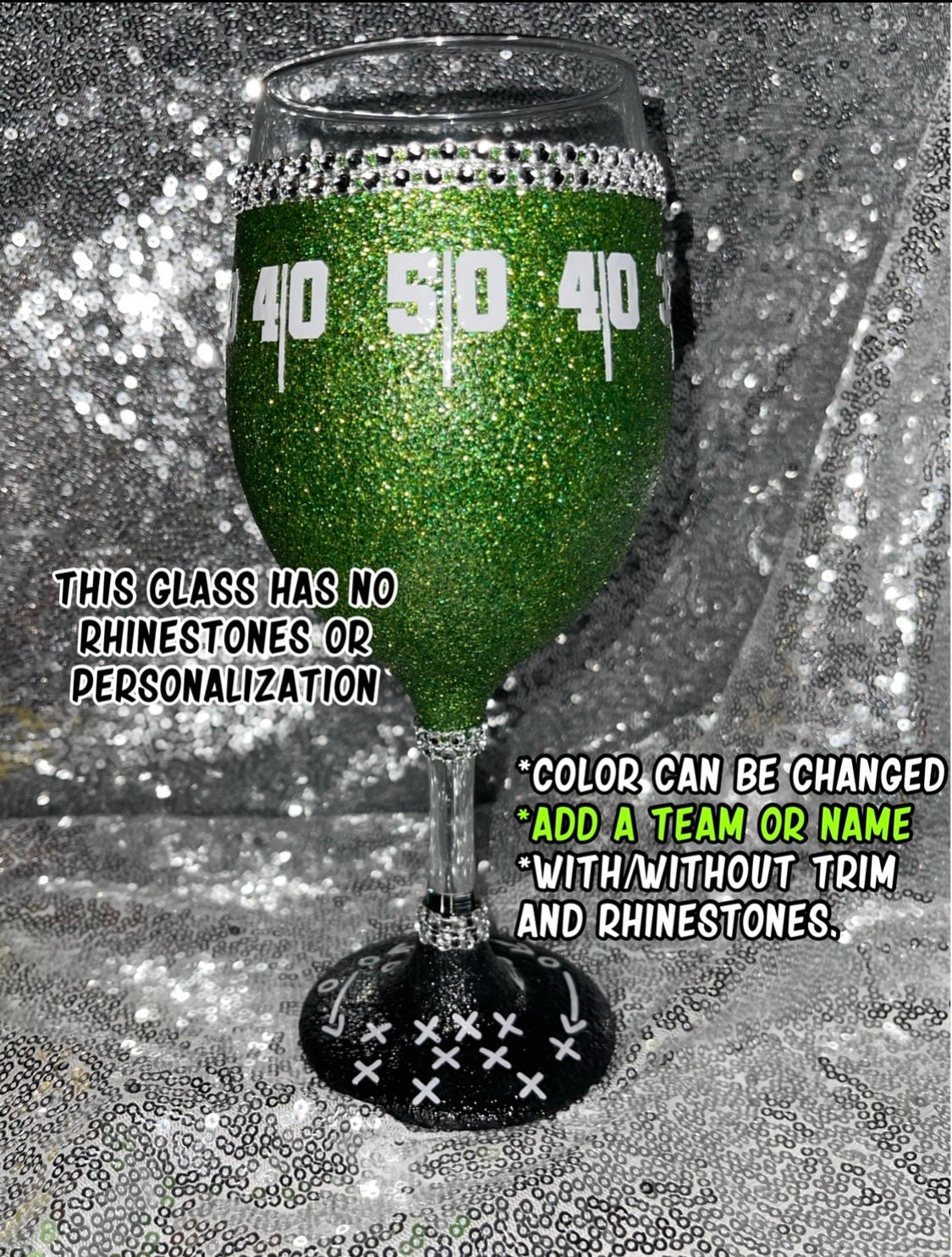 Football/field Wine Glass/ Add a Team or Personalize - Etsy