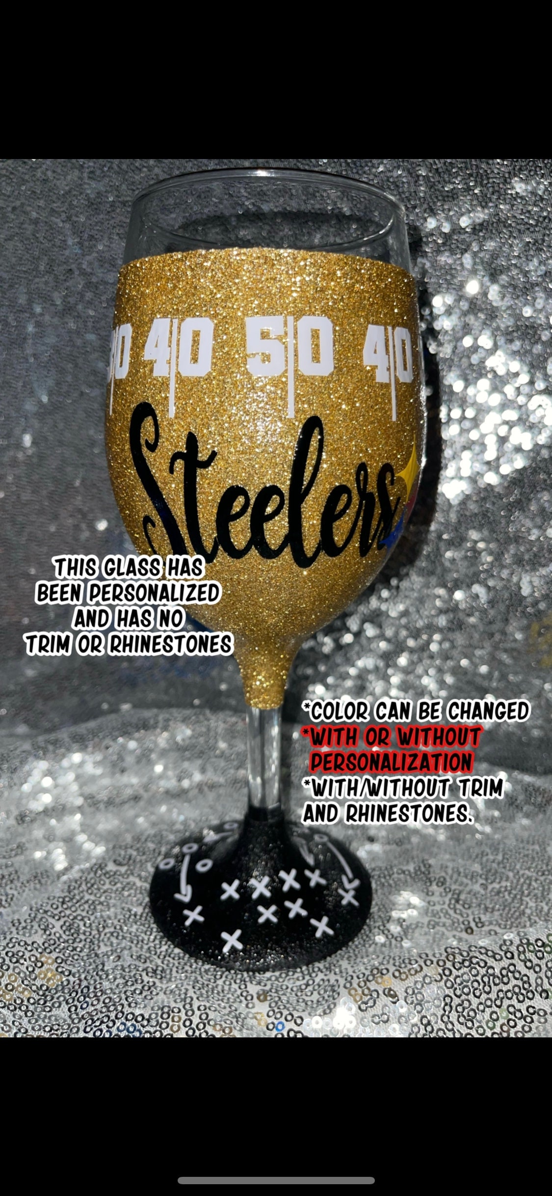 Football/field Wine Glass/ Add a Team or Personalize - Etsy