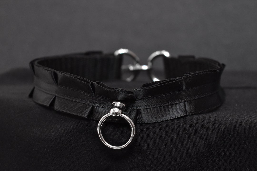 Made to Your Size / Sleek Black Choker / Kitten Play Collar / Goth ...