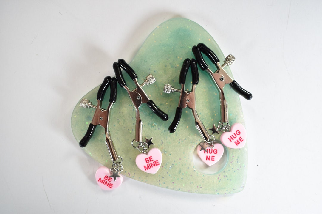 Heart Candy Nipple Clamp /kinky / Bdsm / Kitten Play / Pet Play / Cute ...