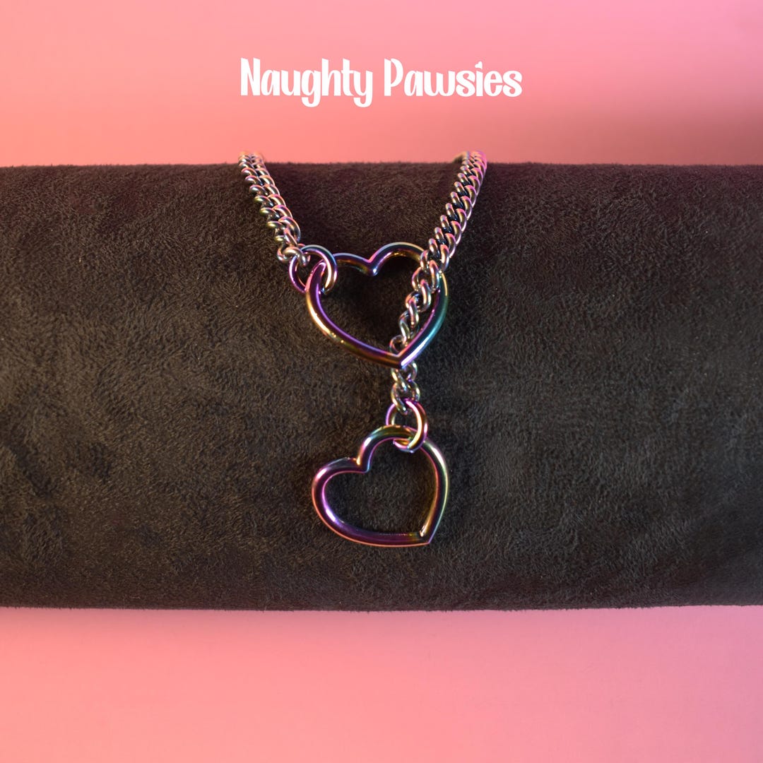 Rainbow Heart Ring Wrist Cuff Chain - Etsy