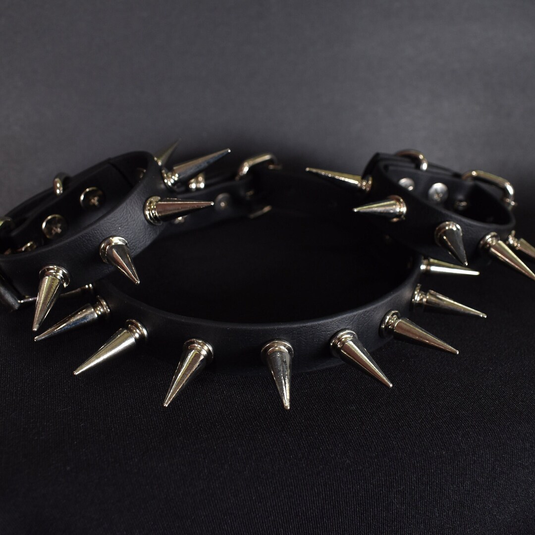 Made to Your Size / Biothane Spiked Set / Collar + Cuffs / Pet Play ...