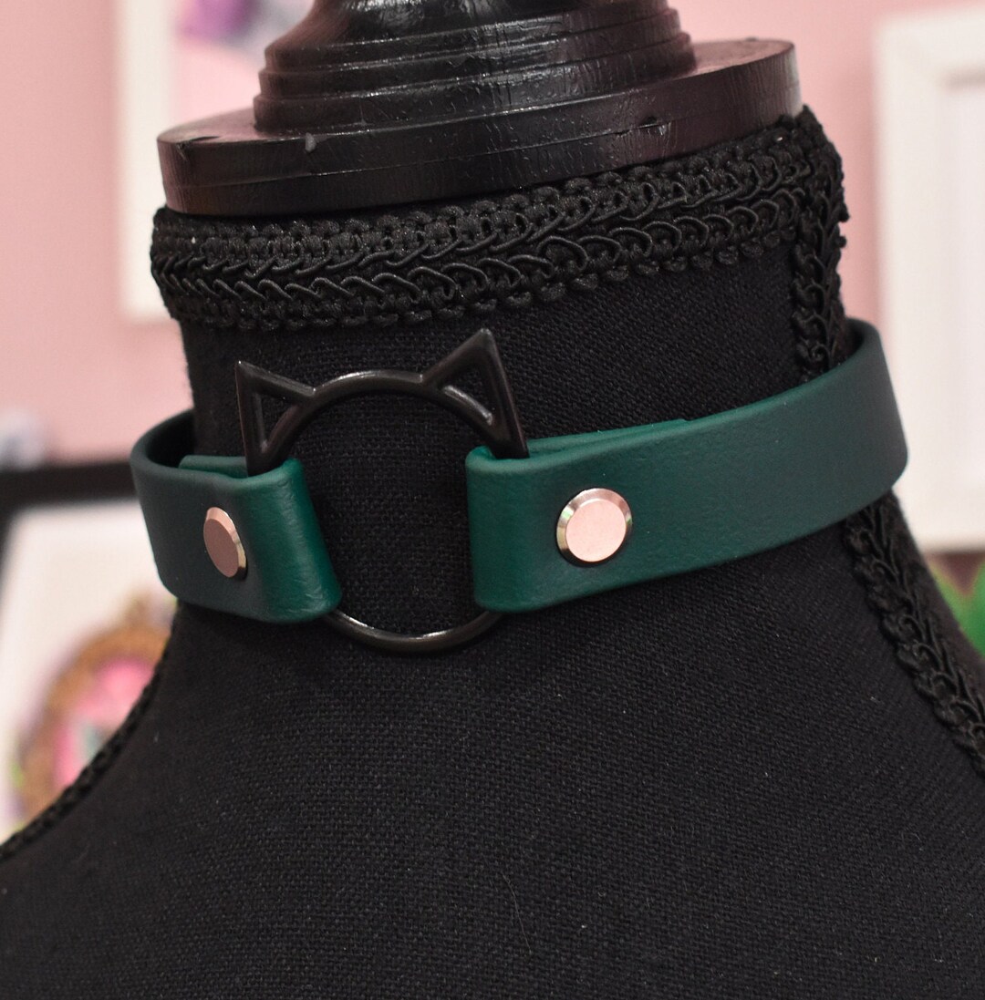 Made to Your Size / Biothane Dark Green Kitty Choker / Kitten - Etsy