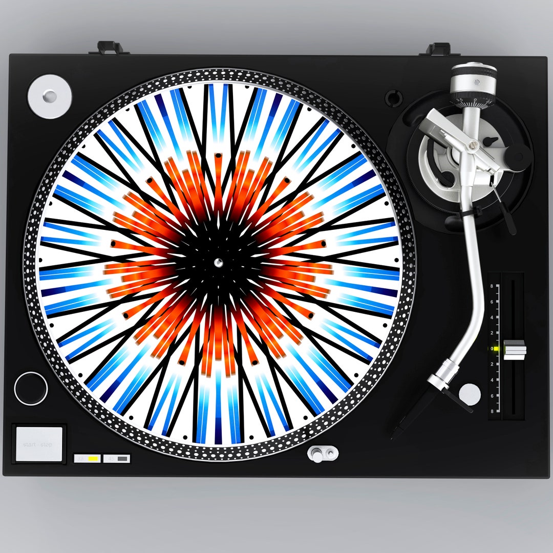 DJ Slipmat, Orange and Blue Slipmat, Turntable Slipmat, Burst Slipmap ...