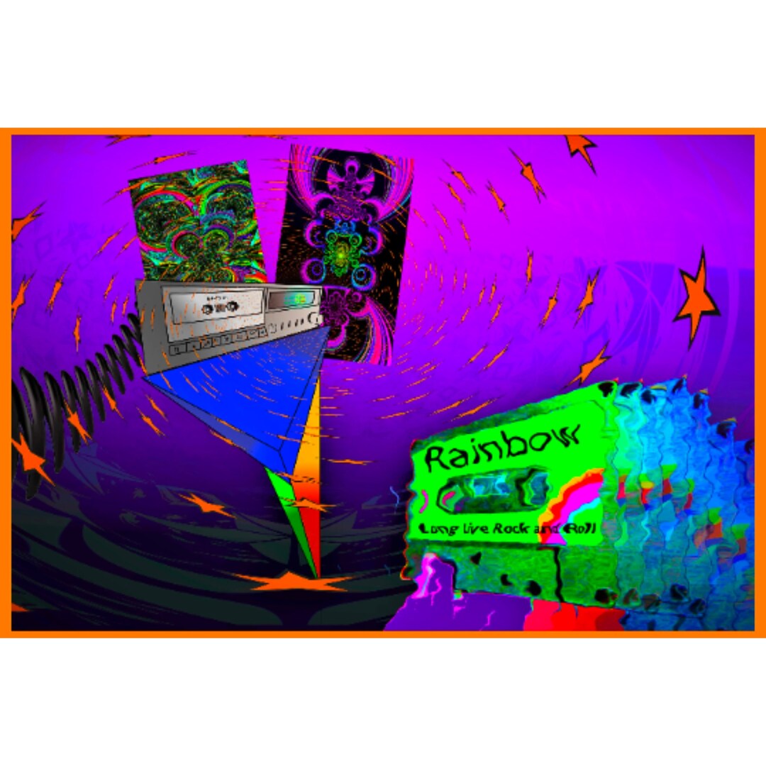 Trippy Cassette Art Print: 70s 80s Black Light Poster (24x36 Inches) - Etsy