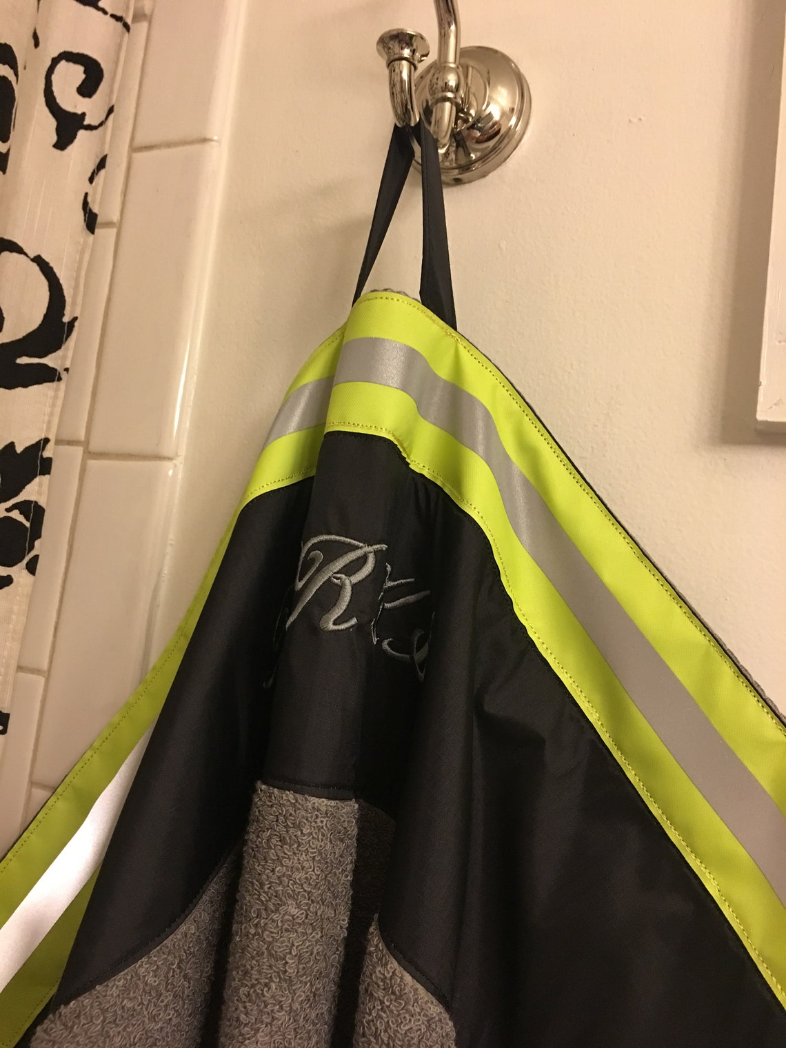 Firefighter Bath Towel-personalized Fire Station Bunker Gear Hangable ...