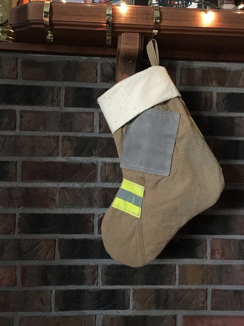 Firefighter Personalized Bunker Gear Christmas Stocking-recycled ...