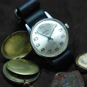 RARE! Raketa Vintage Men's Watch "rocket" . Watches +hand Made Leather ...