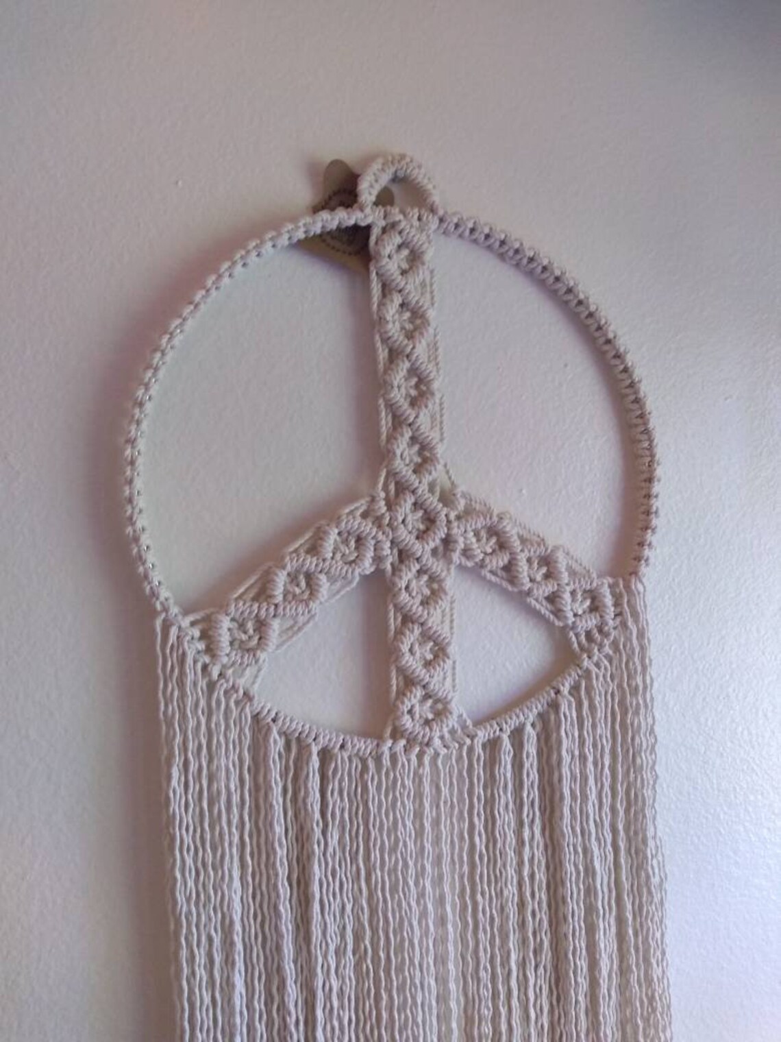 PEACE Sign Macrame Wall Hanging | Etsy