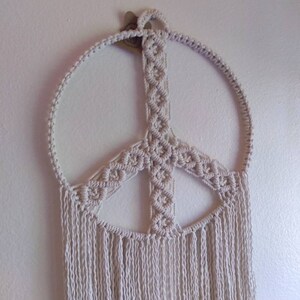 PEACE Sign Macrame Wall Hanging | Etsy