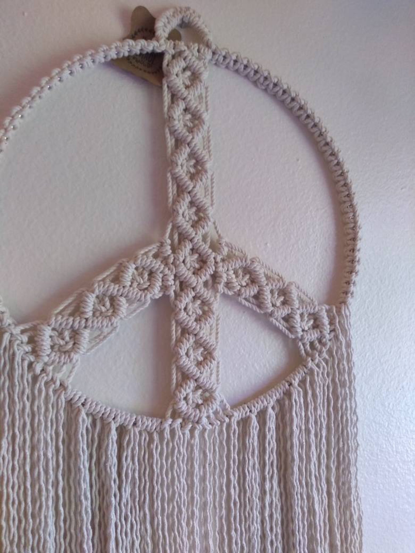 PEACE Sign Macrame Wall Hanging | Etsy