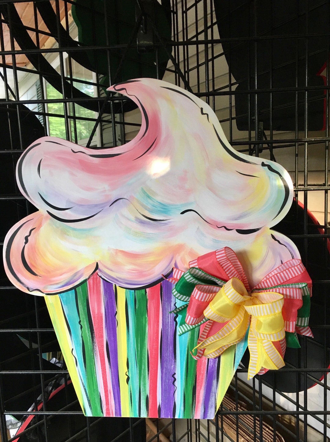 Cupcake Door Hanger, Birthday Wreath, Door Decor, Personalized Gifts ...