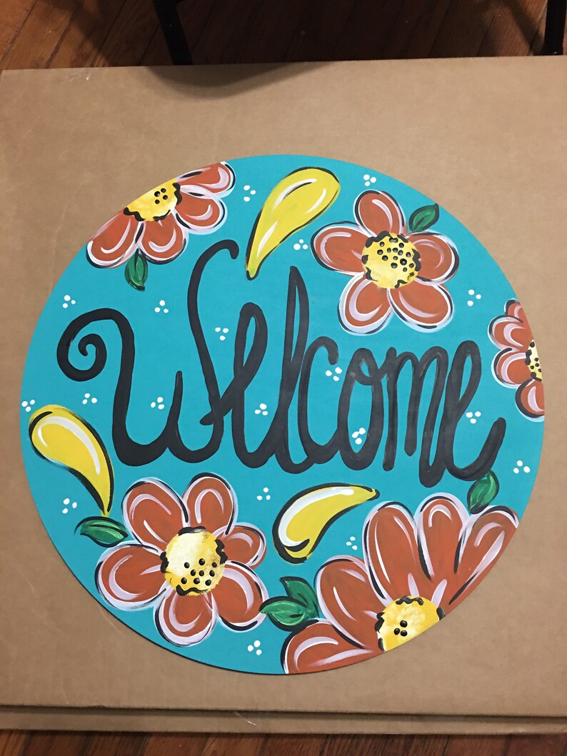 Welcome Sign, Home Door Hanger, Floral Decor, Home Signs, Wreath, Home ...