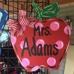Apple Teacher Door Hanger School Decor Education Wreath - Etsy