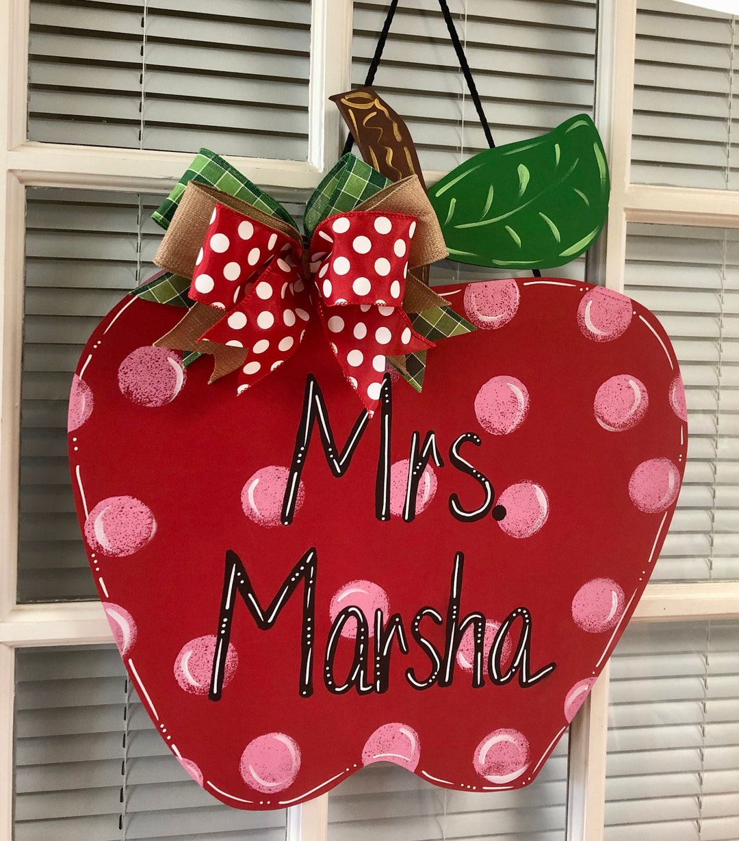 Apple Teacher Door Hanger School Decor Education Wreath - Etsy