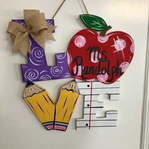 Teacher Door Hanger, School Decor, Education Wreath, Apples - Etsy