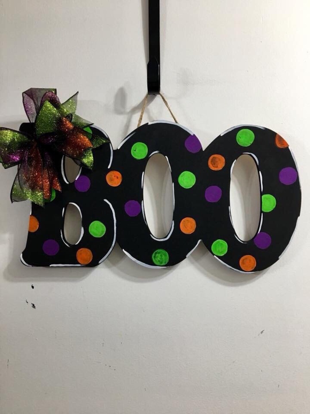 Boo Door Hanger, Halloween Wall Art, Holiday Wreath, Halloween ...