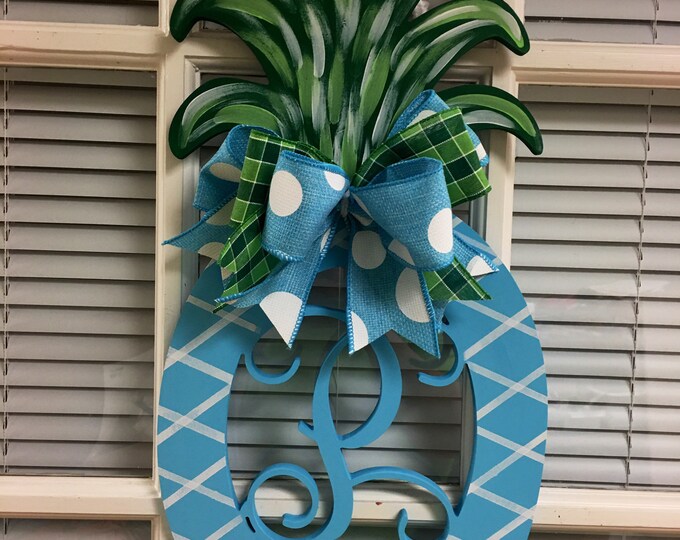 Pineapple Pick-your-color Door Hanger, Pineapple Wreath, Door Decor ...