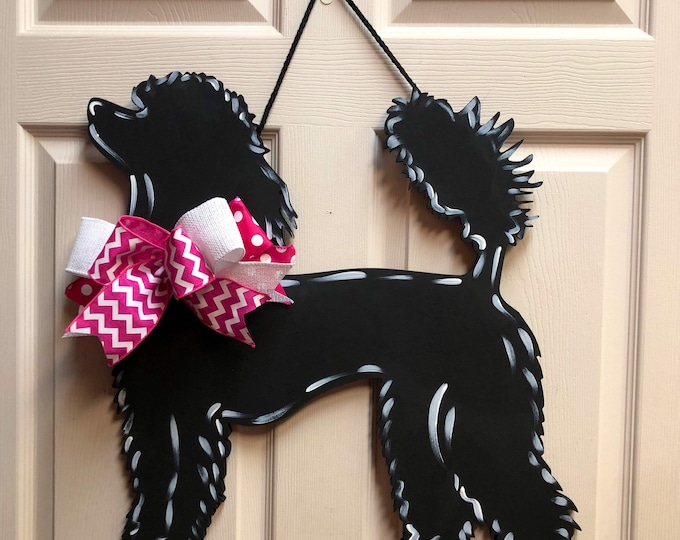 Handmade Poodle Wreath Dog Christmas Puppy X-mas Indoor / Outdoor ...