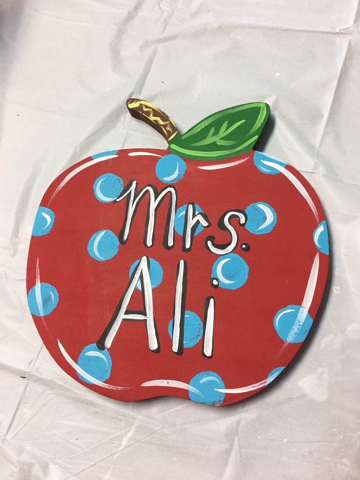Apple Teacher Name Plate Teacher Gift School Decor | Etsy