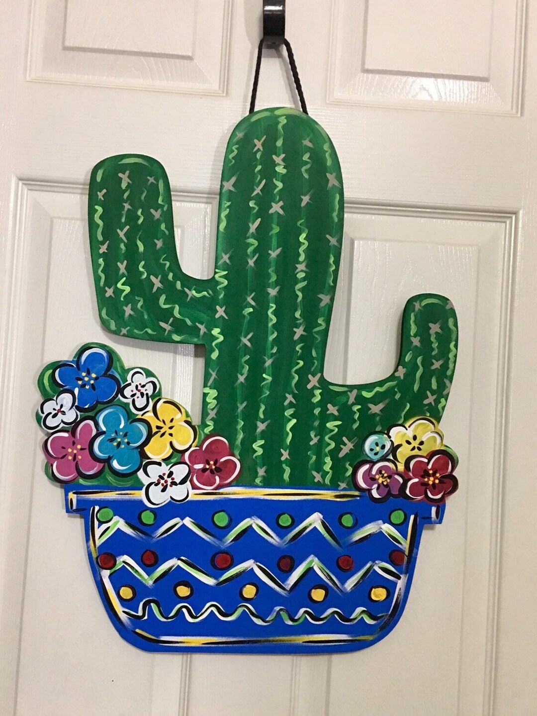 Cactus Door Hanger, Home Decor, Cactus Decor, Welcome Signs, Wreaths ...