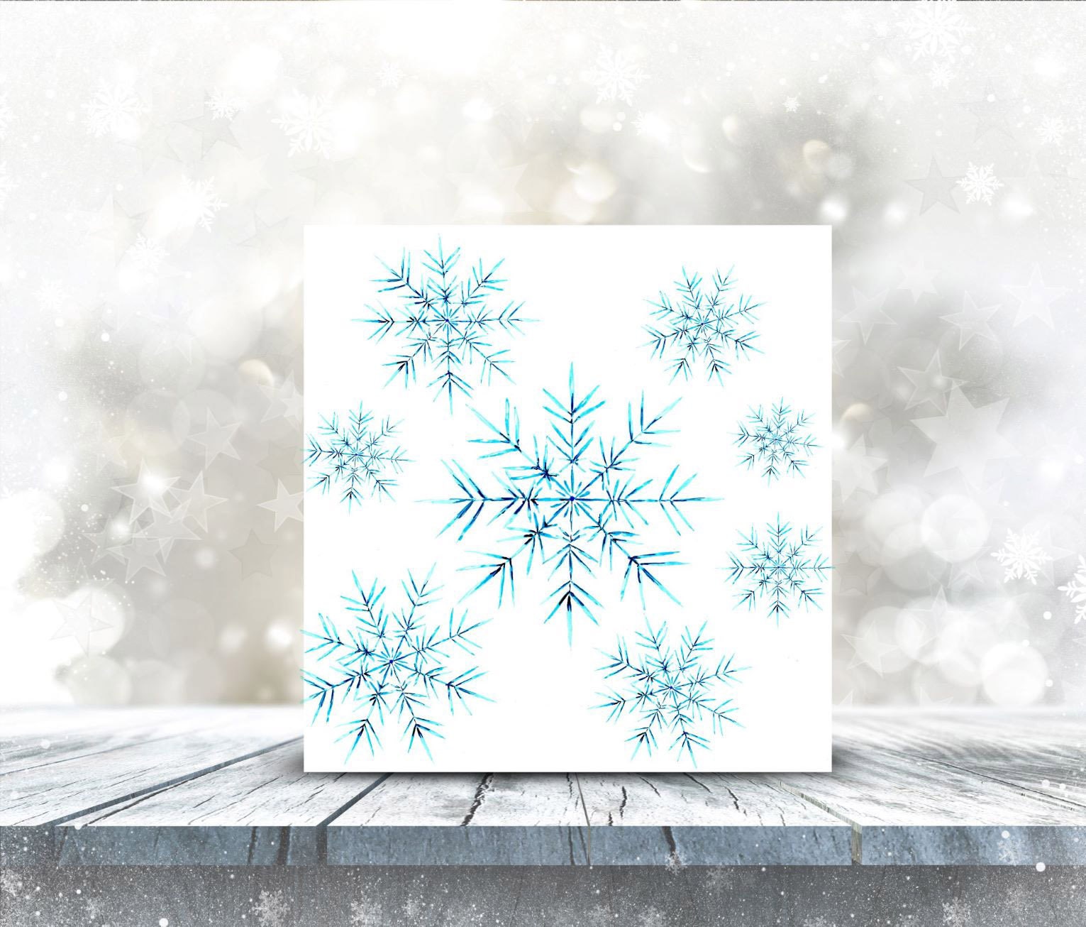 Snowflake Christmas Card / Greeting Card / Watercolour - Etsy