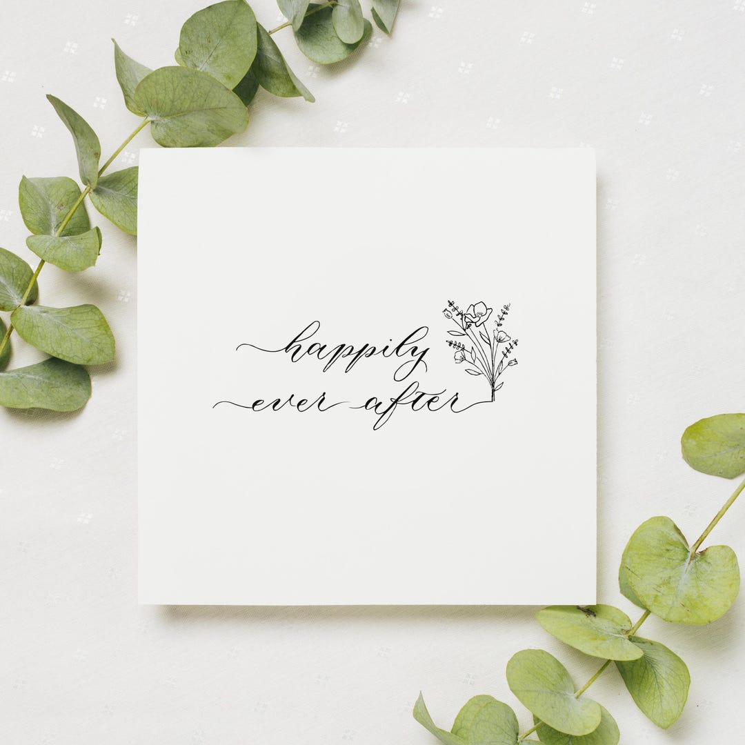 Happily Ever After Greeting Card / Wedding Guest Card / Modern ...