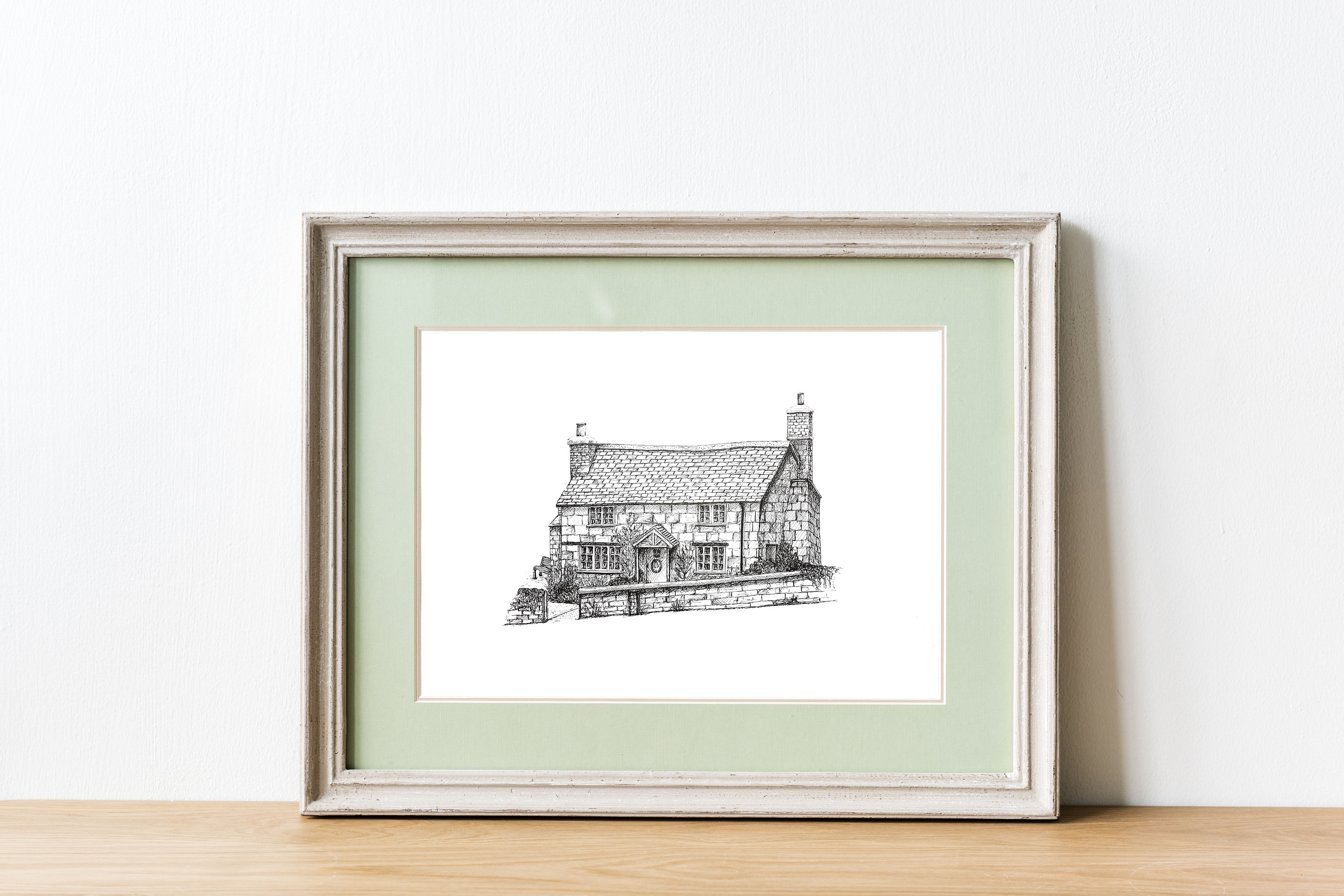 A4 the Holiday Cottage Print / Black and White Art Print / Original ...