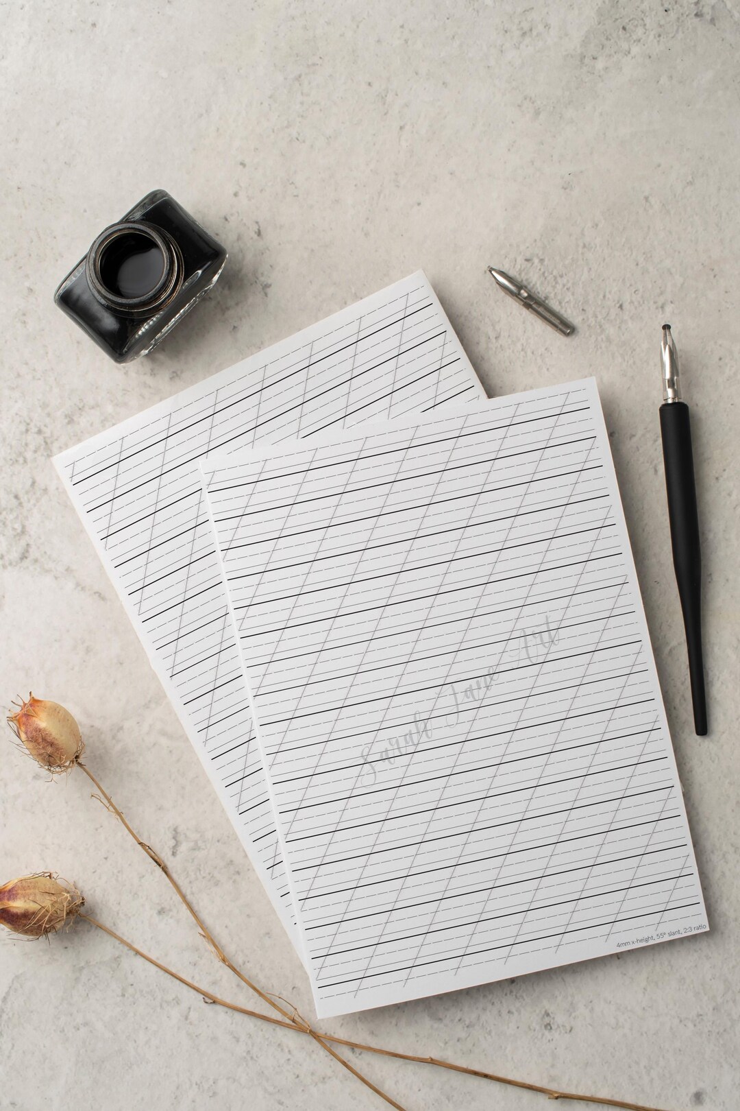 Calligraphy Practice Sheets / Copperplate Guidelines / Modern ...