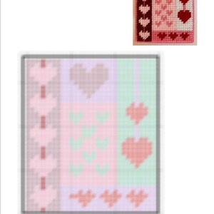 Pdf PATTERN - Hearts Galore Tissue Box Cover - Pdf Download for 7 Mesh ...