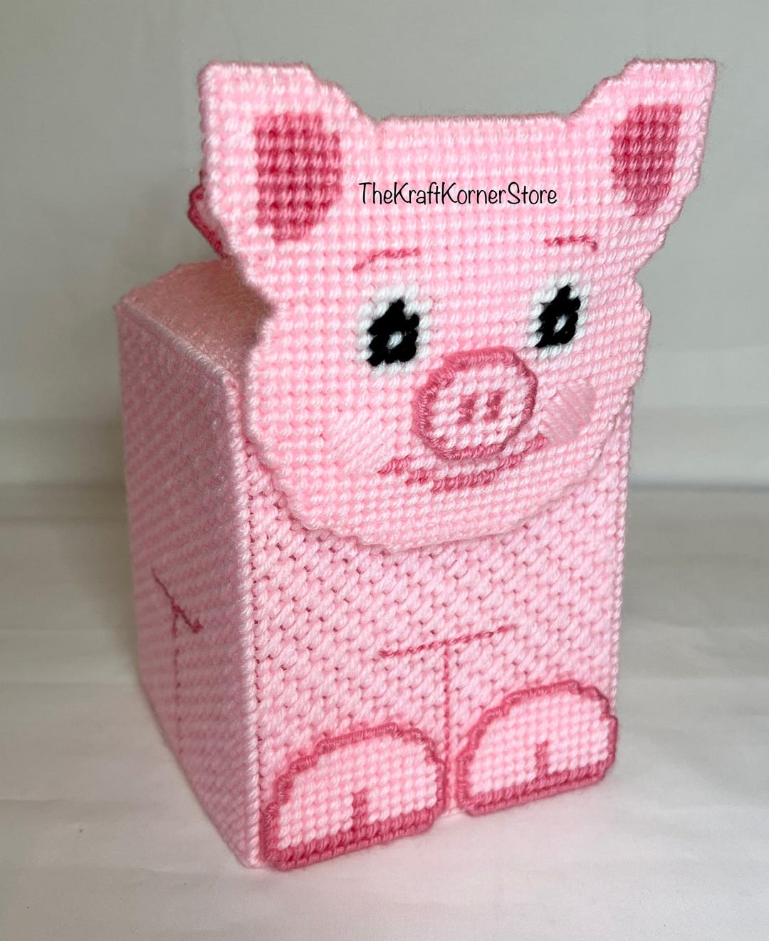 Adorable Pig Tissue Box Cover With Removable Santa Hat, Ready to Ship ...