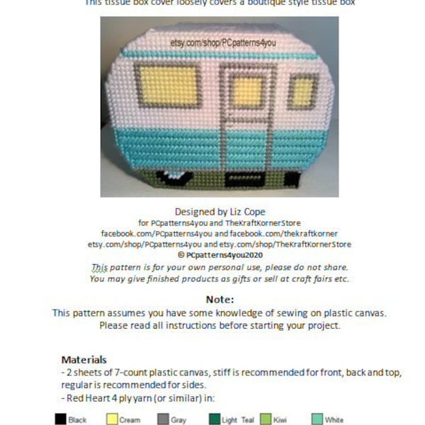 Plastic Canvas Camper Pattern - Etsy