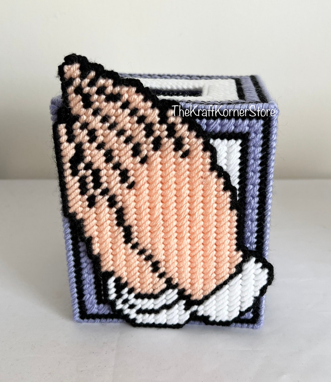 Praying Hands Tissue Box Cover in Lavender/white, Hand Stitched on ...