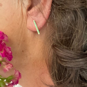 Silver Pave Bar Stud Earrings,gold Pave Bar Stud Earrings,gold Bar Earrings,silver Bar Earrings ...