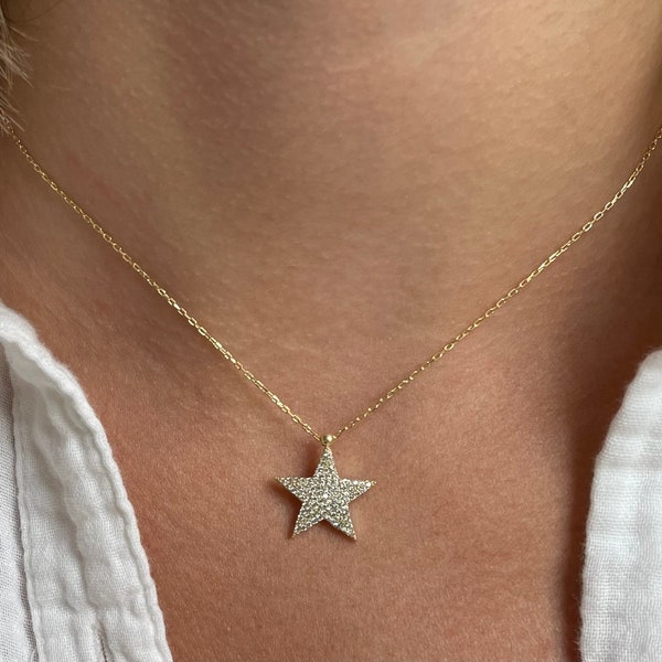 Diamond Star Pendant - Etsy