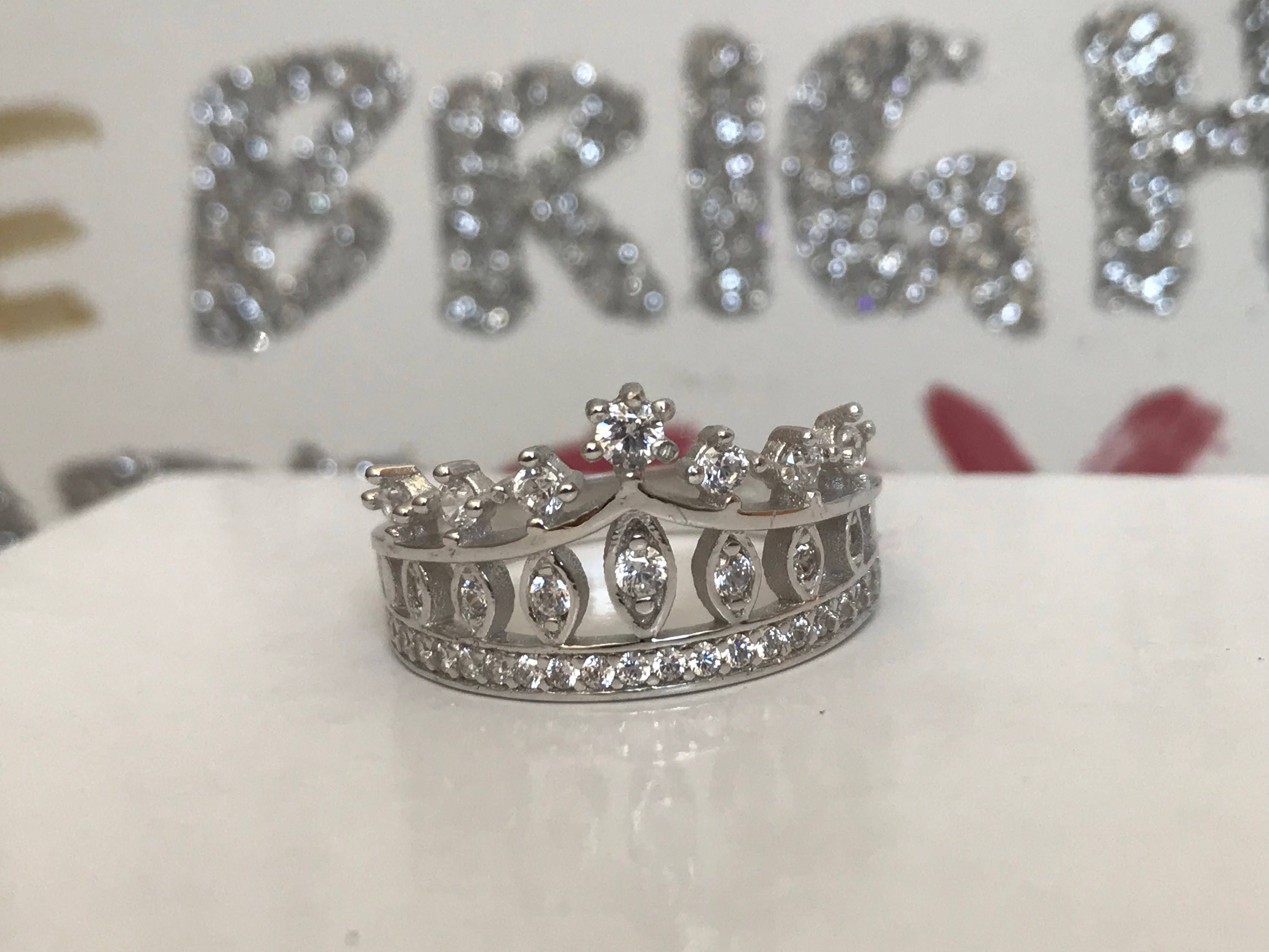 Silver queen crown ringcrown ringsilver crown ringqueen | Etsy
