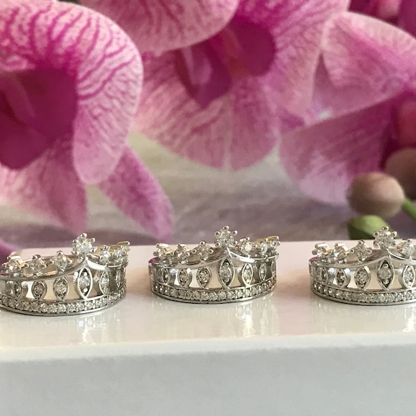 Silver Crown Ring - Etsy