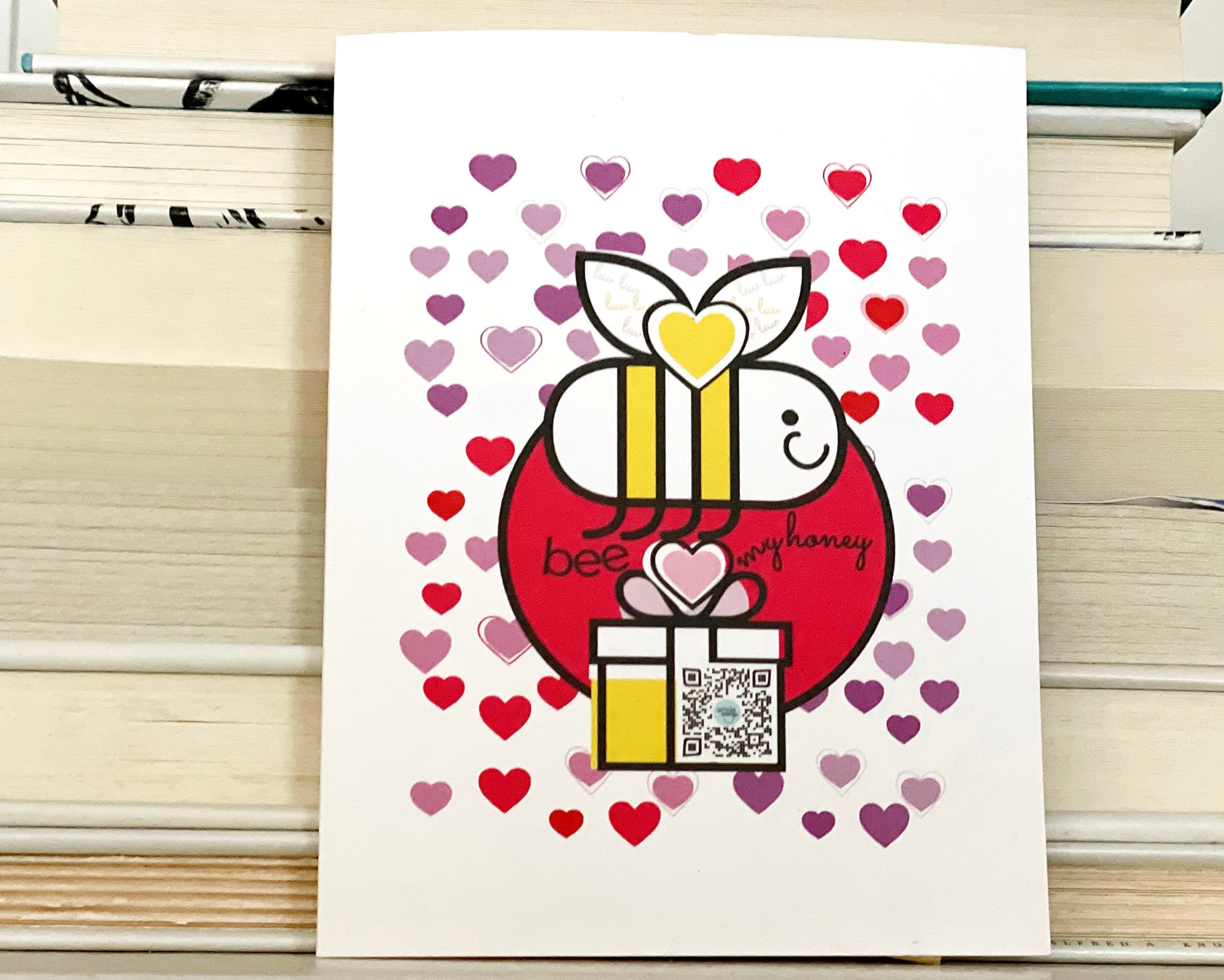 Bee My Honey Valentines Day QR Code Card Singing Valentine - Etsy