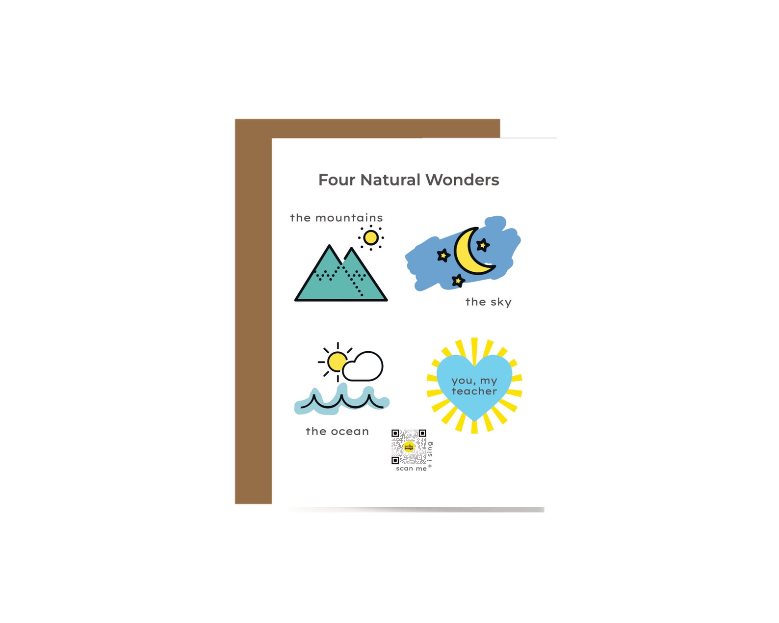 Natural Wonders Teacher Appreciation Card QR Code Greeting Card ...