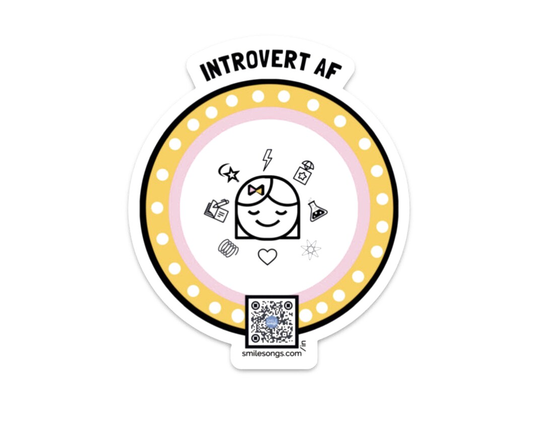 Introvert AF Die-cut Vinyl Sticker - Introvert Sticker - QR Code Gift ...