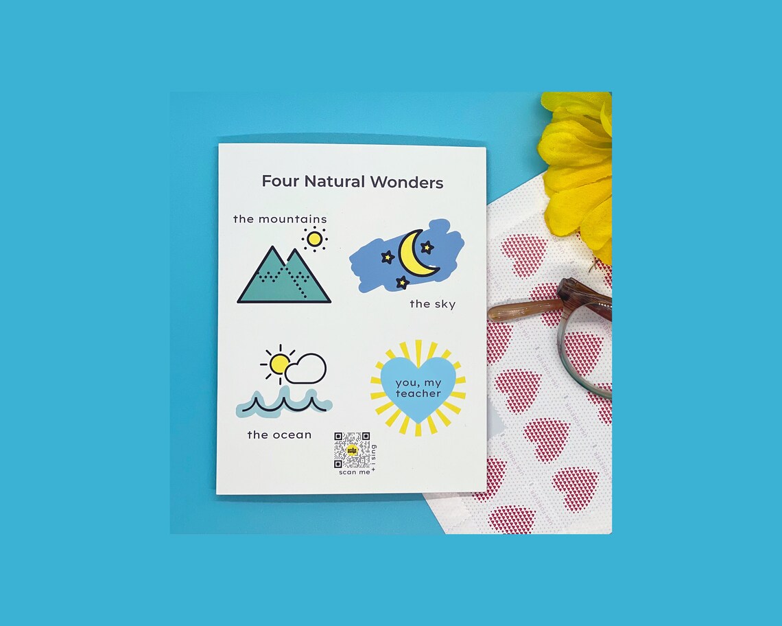 Natural Wonders Teacher Appreciation Card QR Code Greeting Card ...