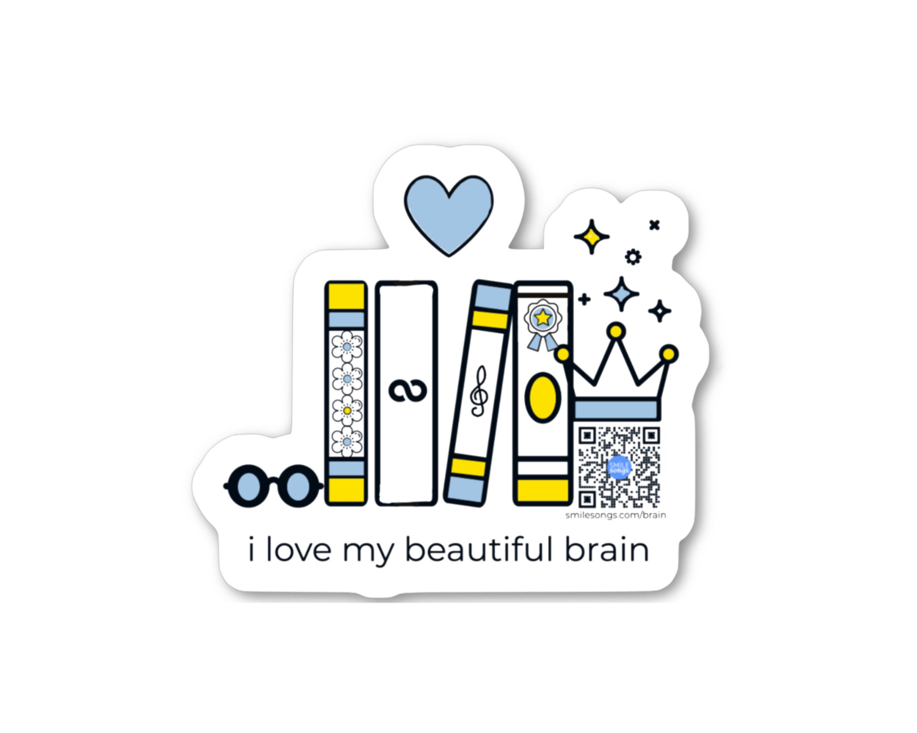 I Love My Beautiful Brain Diecut Sticker Diecut Sticker Sticker QR Code ...