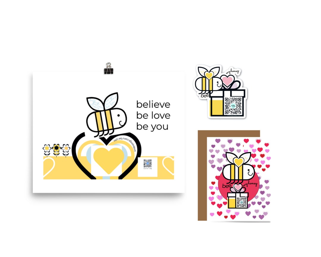 Bee Lovers Valentine's Day QR Code Gift Set - Valentines Day Gift Set ...