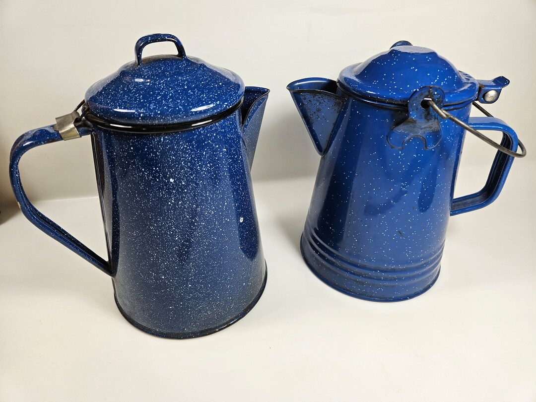 You Choose Your Vtg Blue Enameled Kettle // Each 9 Inches Tall - Etsy