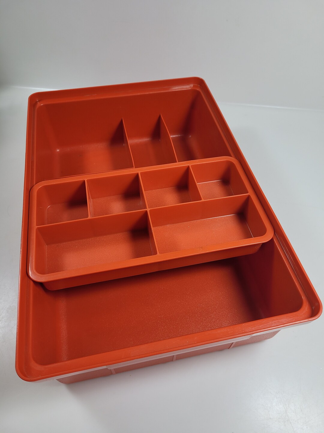 Vtg 2-piece Tupperware Tuppercraft Rectangle Storage Organizer ...
