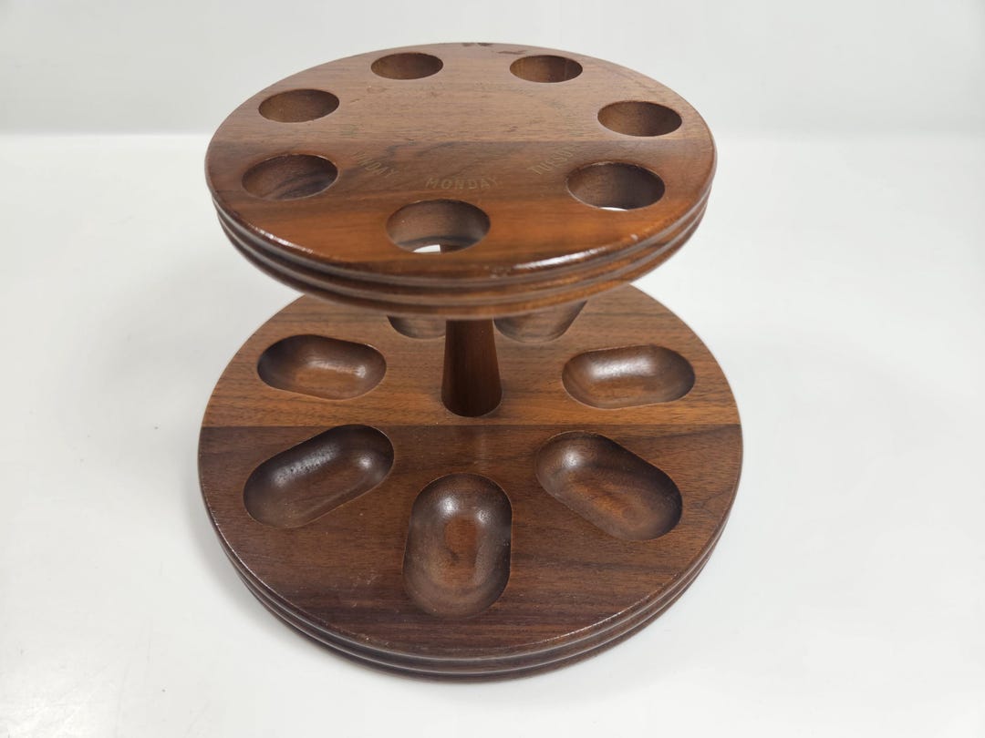 Vtg 1960s Wood Pipe Stand, Holds 7 Pipes // 7.5 X 5 Inches - Etsy