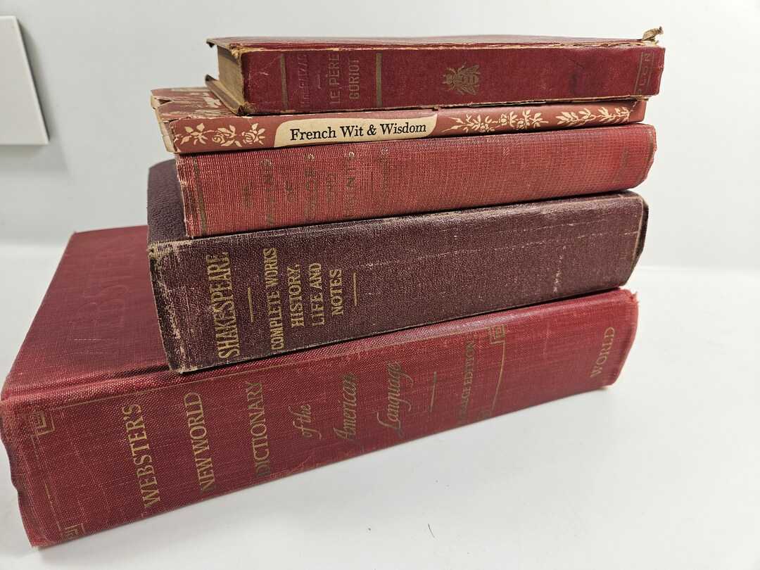 Vtg Red Bookstack, 5 Beautiful Old Books // 1924-1964 - Etsy