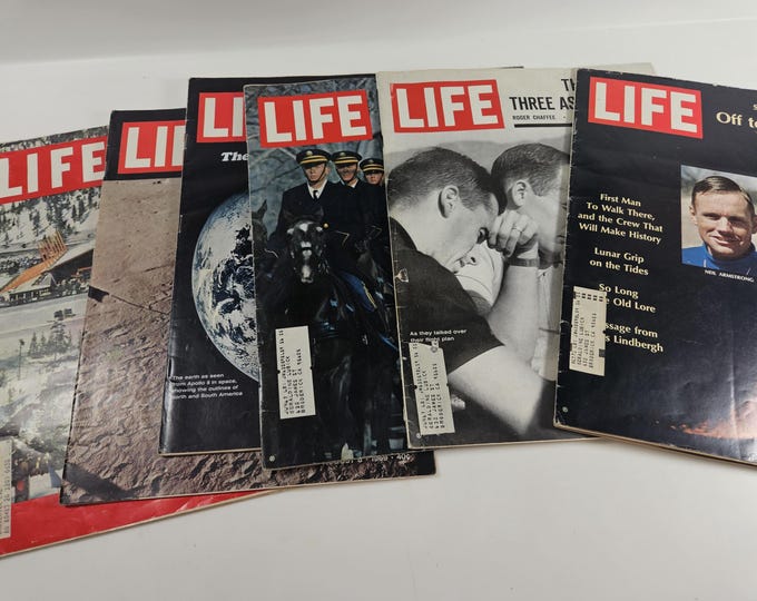 7 Vtg 1960s LIFE Magazines // 2 -1960 Issues, 2 -1967 Issues, 3 -1969 ...