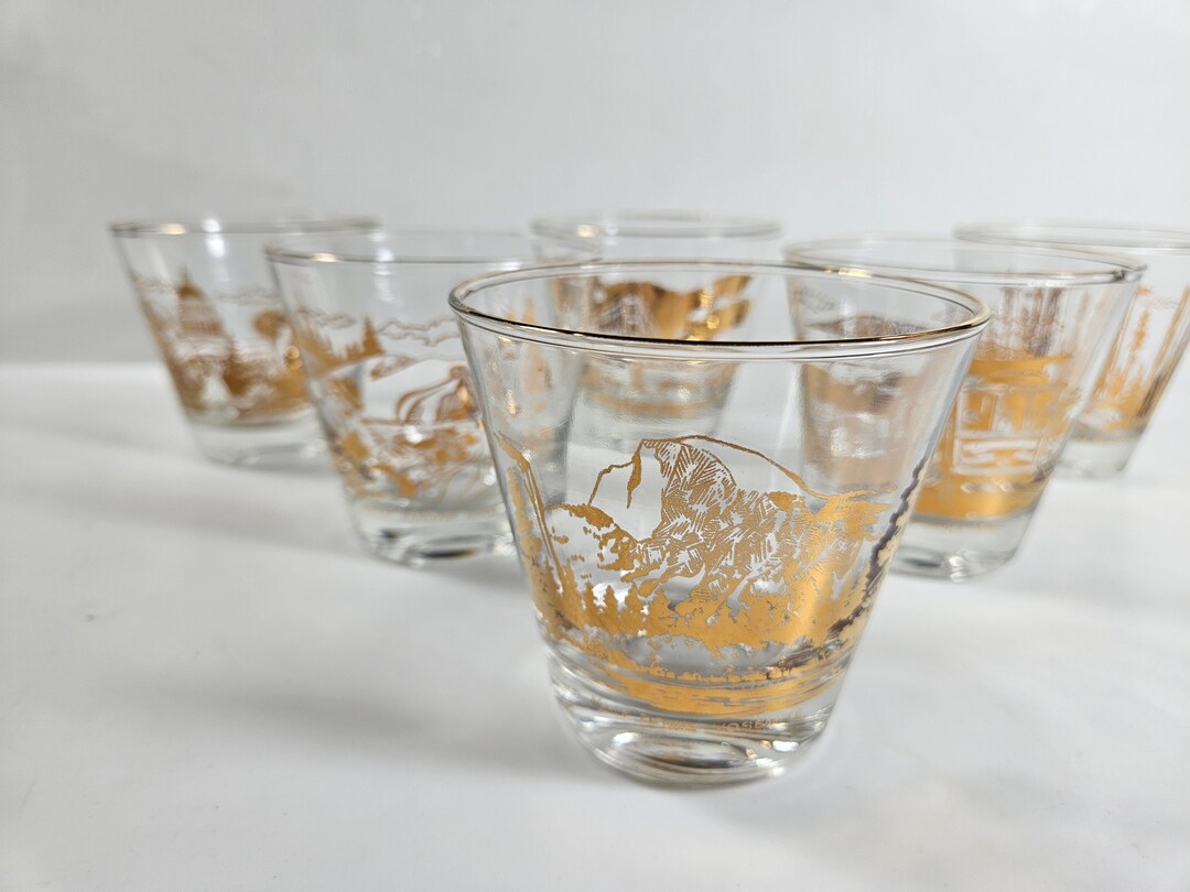 Vtg 60s Collectible Glass, Famous California Landmarks // Mid Century ...