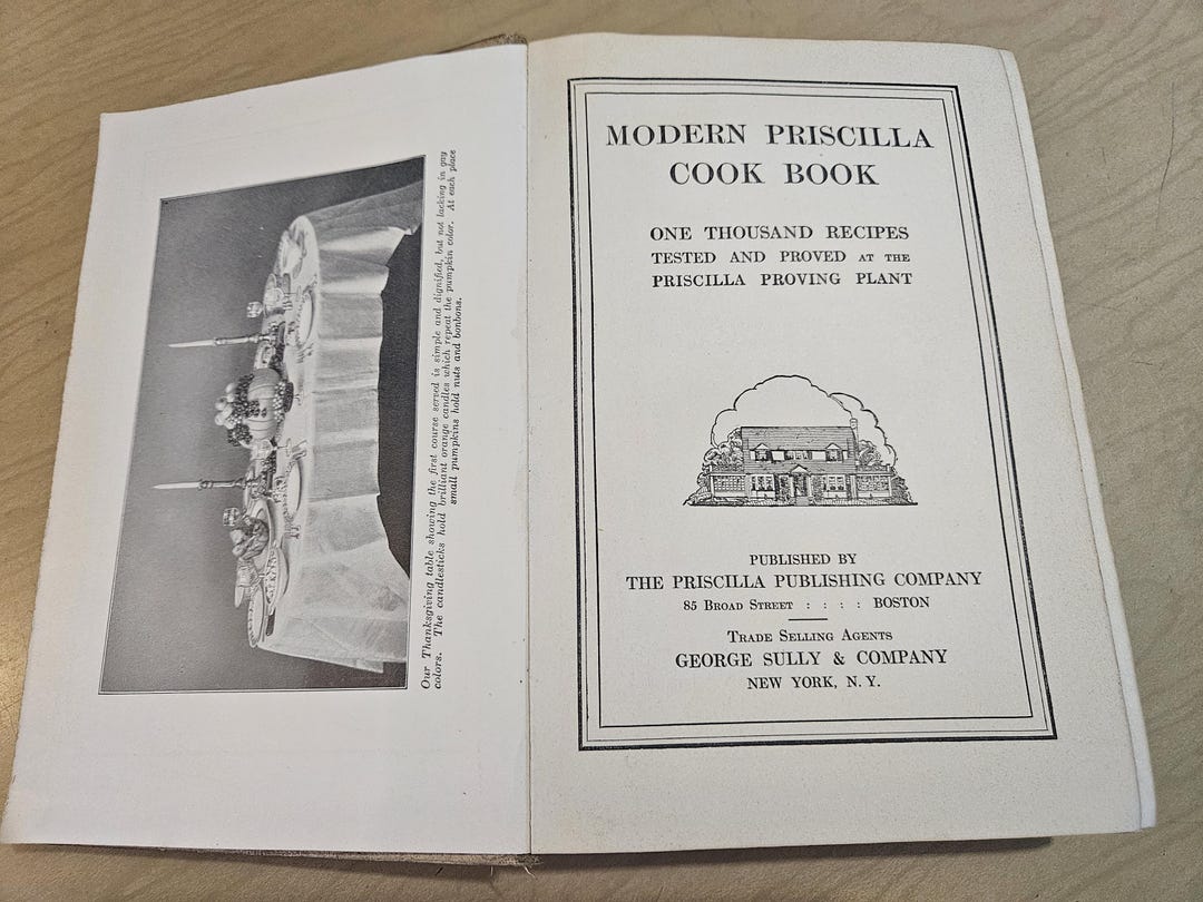 1924 Modern Priscilla Cook Book - One Thousand Recipes // Very Worn ...